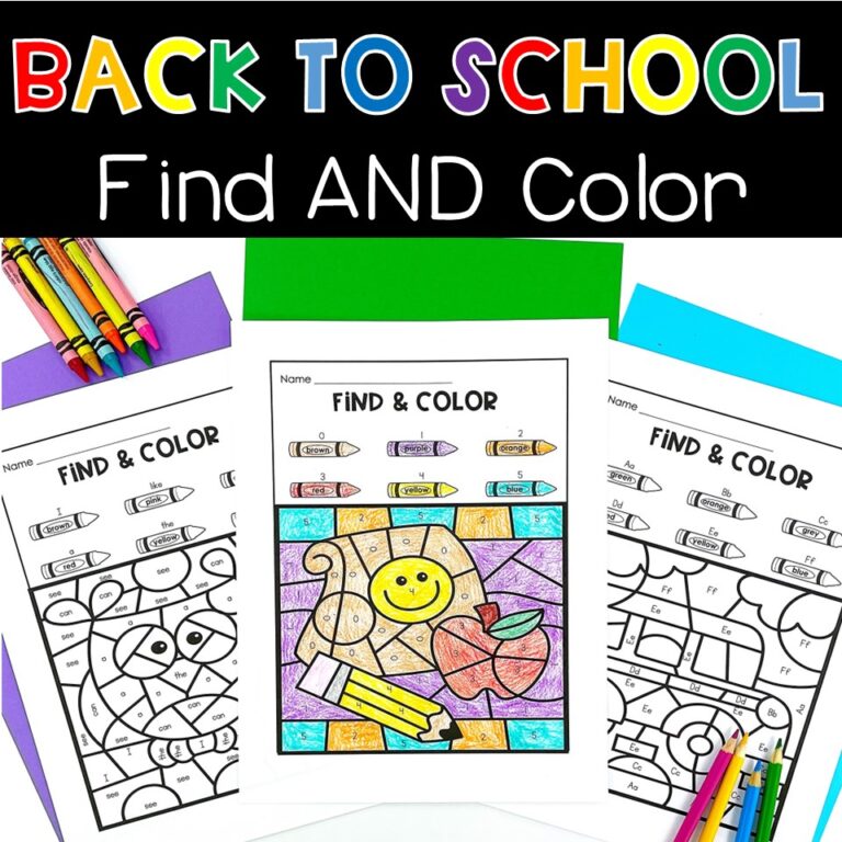 Editable Back to School Find and Color - Kreative in Kinder