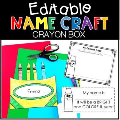 Crayon Box Editable Name Craft - Kreative in Kinder